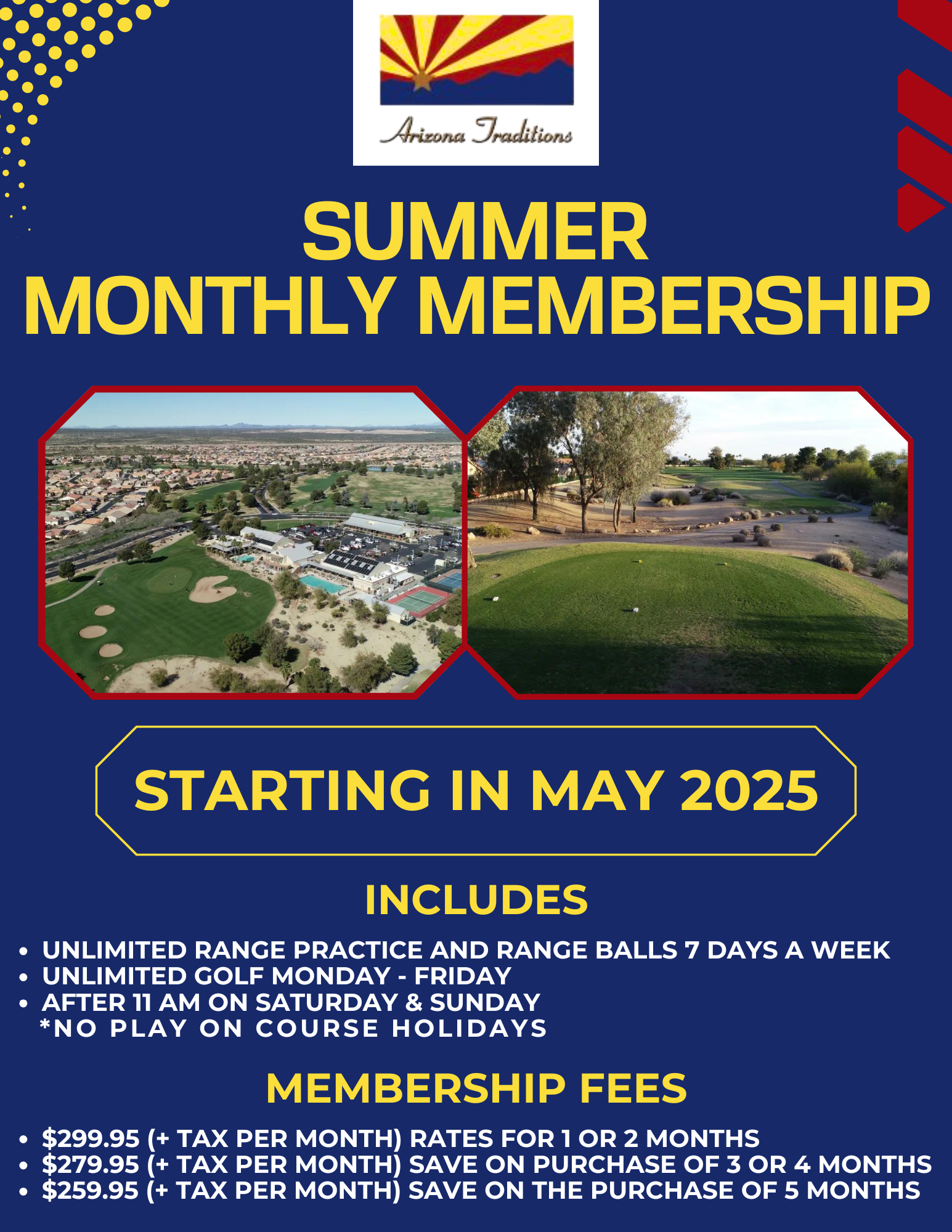 Summer Monthly Memberships - Arizona Traditions Golf Club