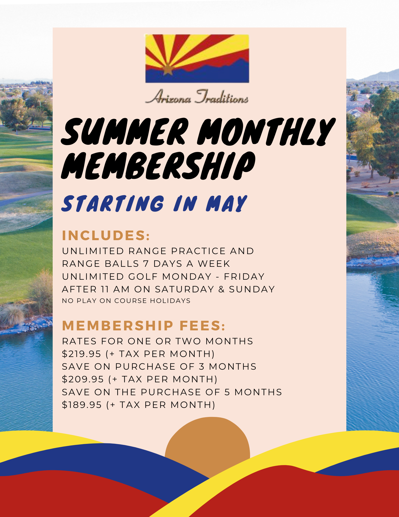 Summer Monthly Memberships - Arizona Traditions Golf Club